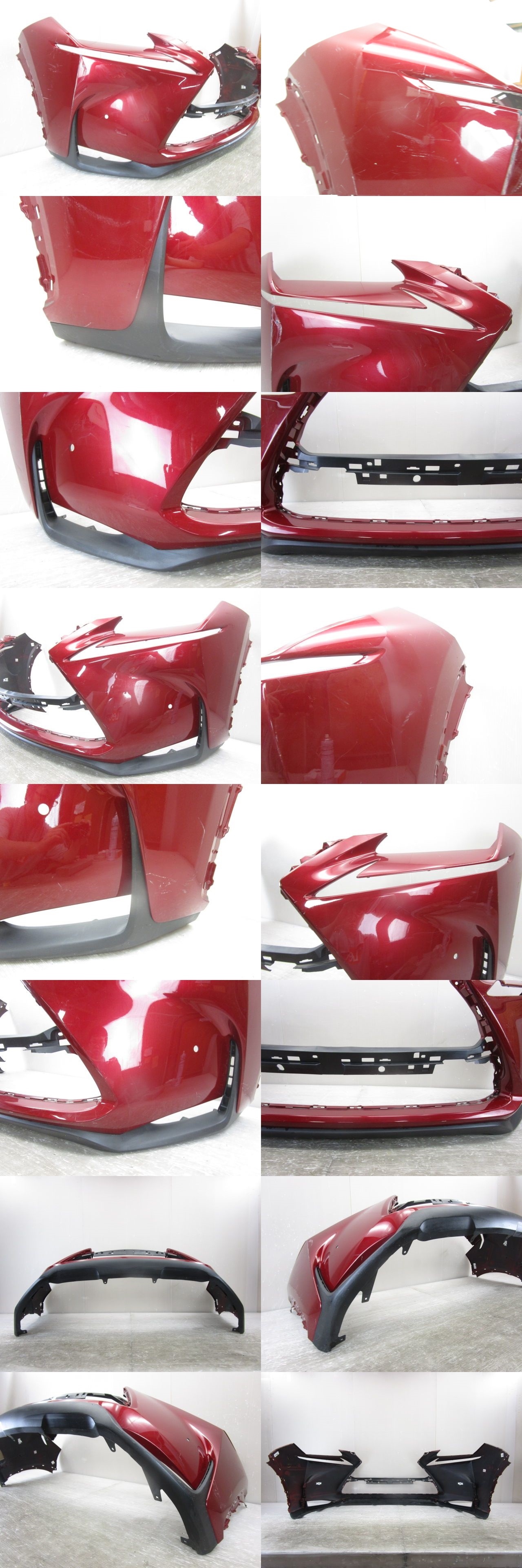 【傷や汚れあり】即決 レクサス NX AGZ10 AGZ15 AYZ10 前期 純正 フロント バンパー スポイラーセット レッドマイカ ...